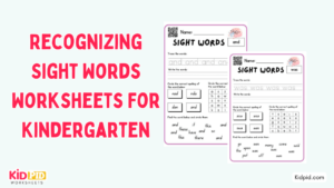 Recognizing Sight Words Worksheets For Kindergarten - Kidpid