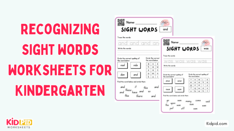 Recognizing Sight Words Worksheets For Kindergarten - Kidpid