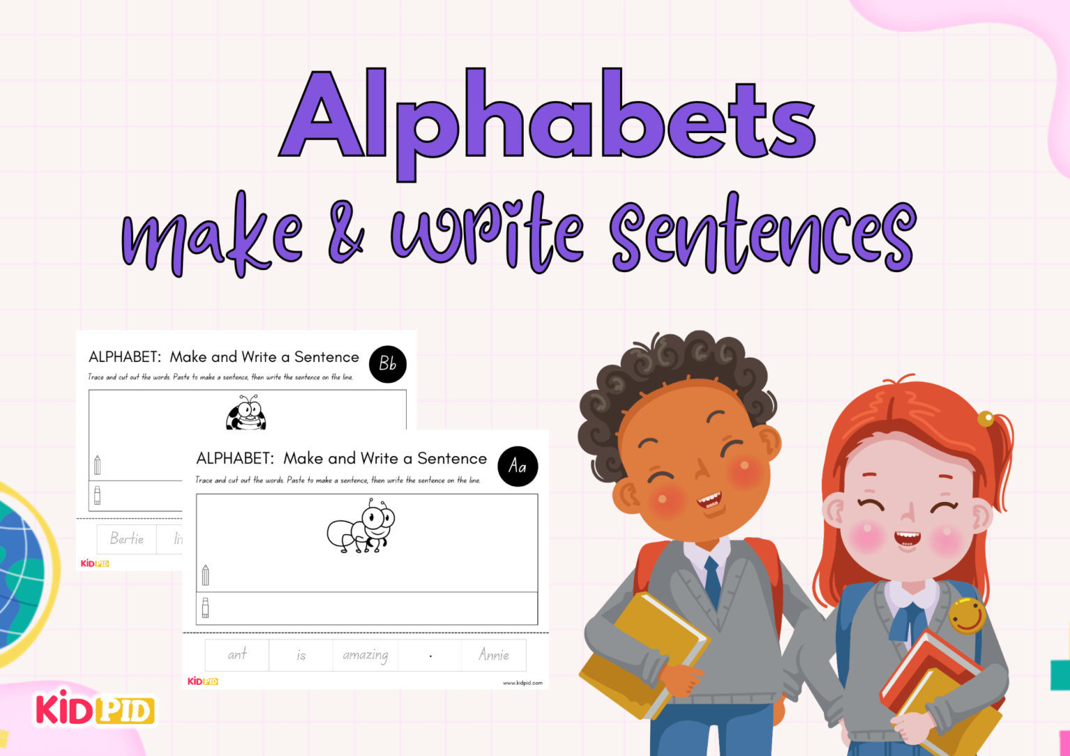 Alphabet Handwriting and Sentence Structure Worksheet - Kidpid