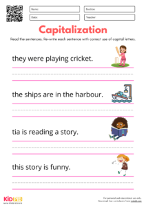 Capitalization Practice Worksheet for Kindergarten - Kidpid