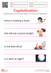 Capitalization Practice Worksheet for Kindergarten - Kidpid