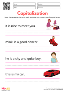 Capitalization Practice Worksheet for Kindergarten - Kidpid