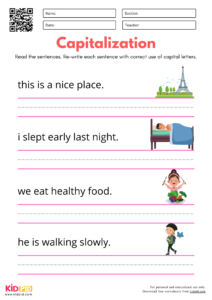 Capitalization Practice Worksheet for Kindergarten - Kidpid