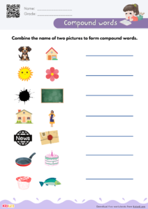 Combine Two Pictures To Form Compound Word Worksheets For Grade 3 - Kidpid