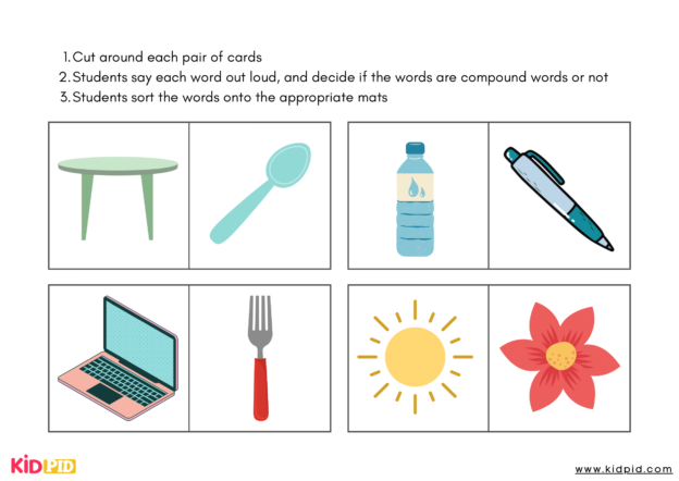 Compound Word Sorting Flashcard Activities for Grade 1 - Kidpid