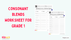 Consonant Blends Worksheet for Grade 1 - Kidpid