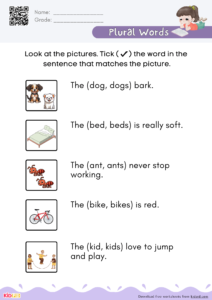 Find Singular and Plural Worksheets for Kindergarten - Kidpid