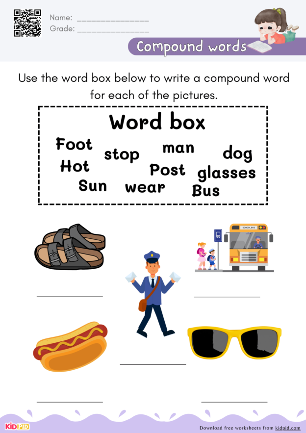 Write Compound Words From The Pictures From The Word Box Worksheets For ...