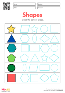 Identify 2D Shapes Worksheet for Kindergarten - Kidpid