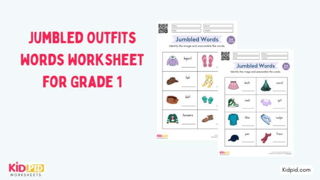 Jumbled Outfits Words Worksheet for Grade 1 - Kidpid