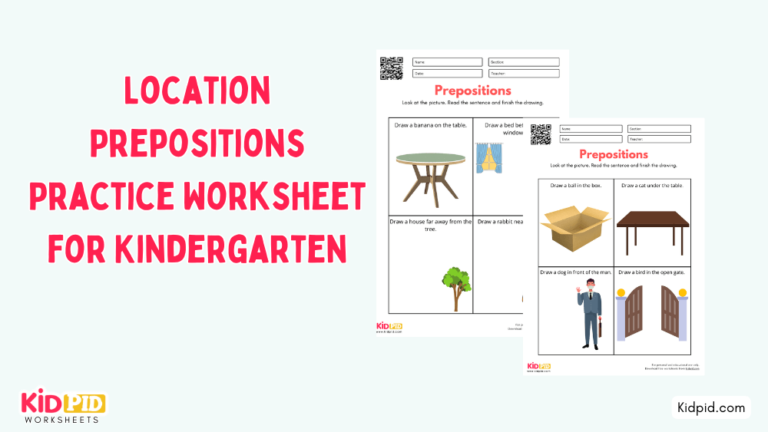 Preposition Worksheets for Kindergarten - Kidpid