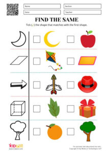 Match the Same Shapes Worksheet - Kidpid