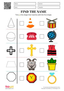 Match the Same Shapes Worksheet - Kidpid