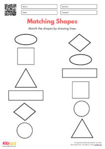 Matching Shapes Practice Worksheet for Kindergarten - Kidpid