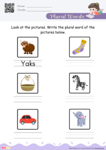 Look At The Picture And Write The Plural Word Worksheets For ...