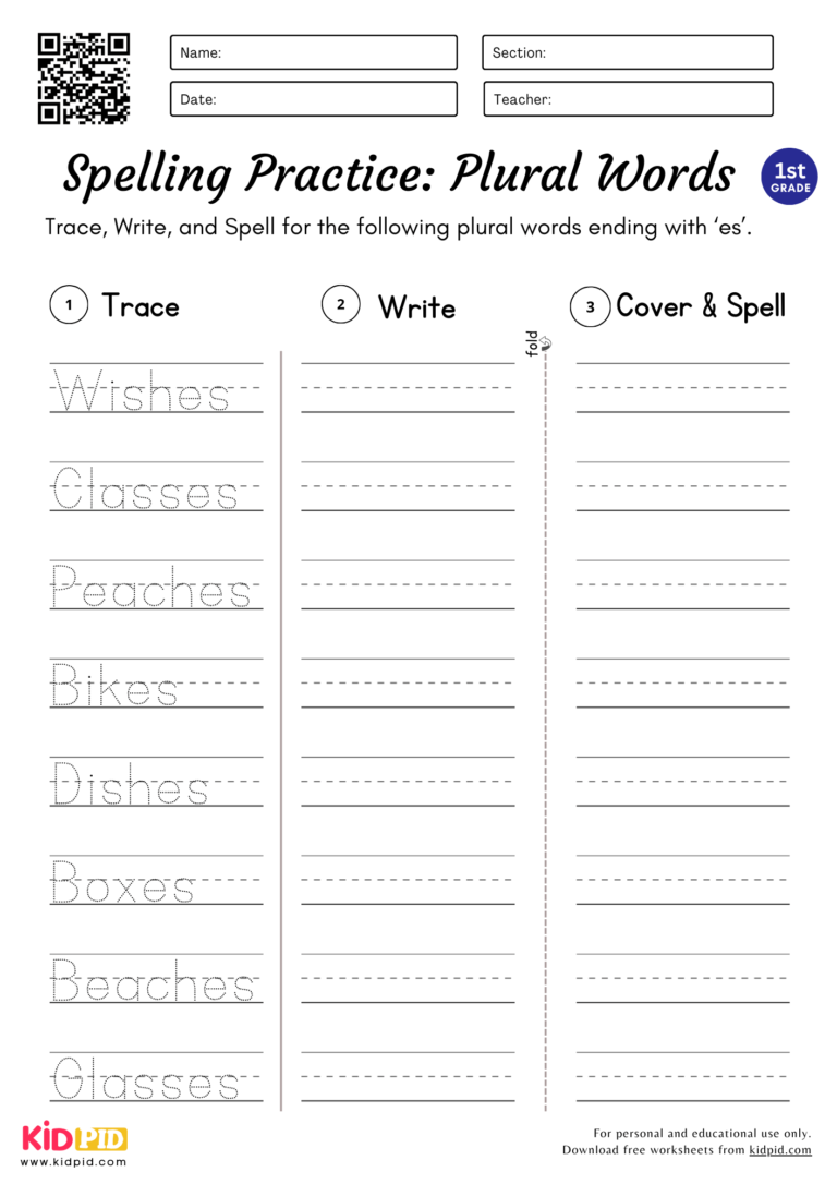 Plural Words Practice Worksheet for Grade 1 - Kidpid