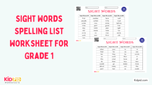 Sight Words Spelling List Worksheet For Grade 1 - Kidpid