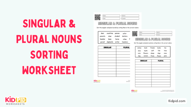 Word Sorts - Nouns and Verbs Worksheets for Kids - Kidpid