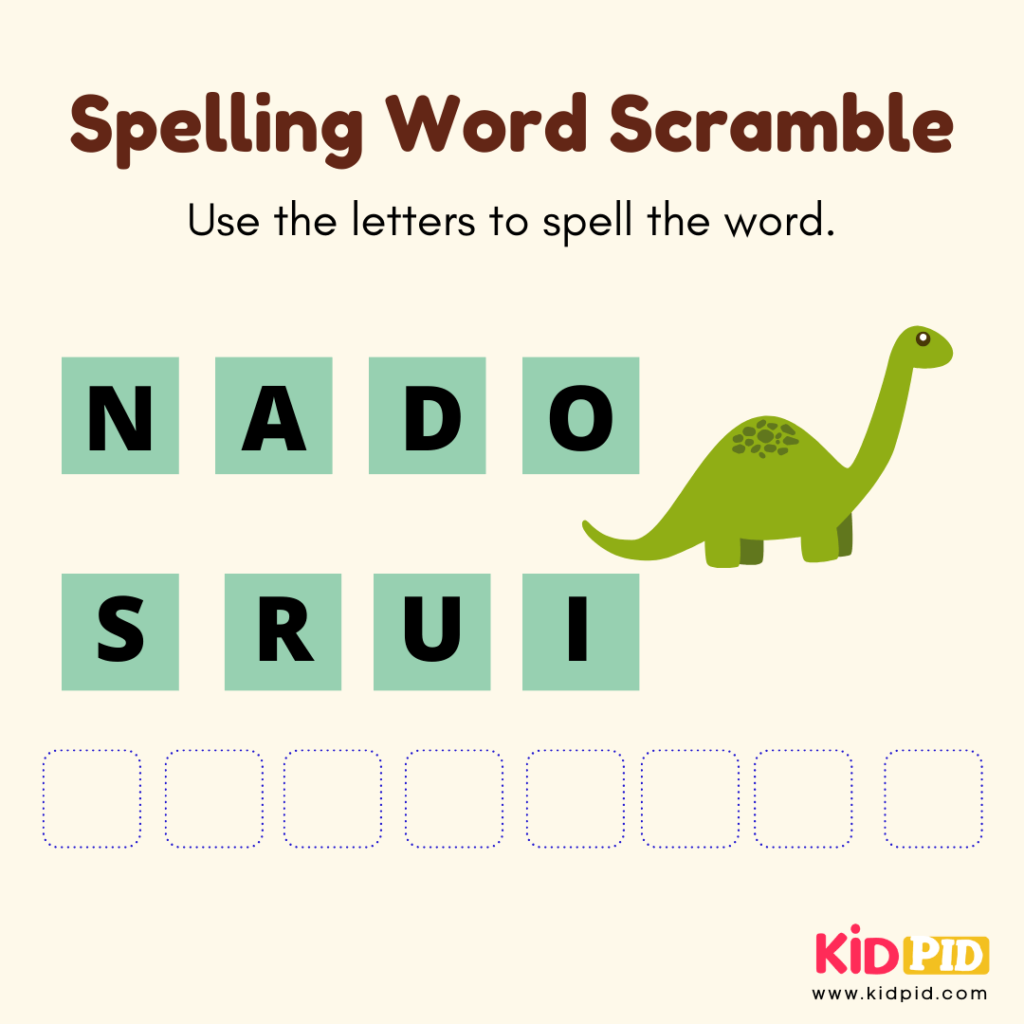 Spelling Word Scramble Worksheets Spelling Week 1 Word Scramble