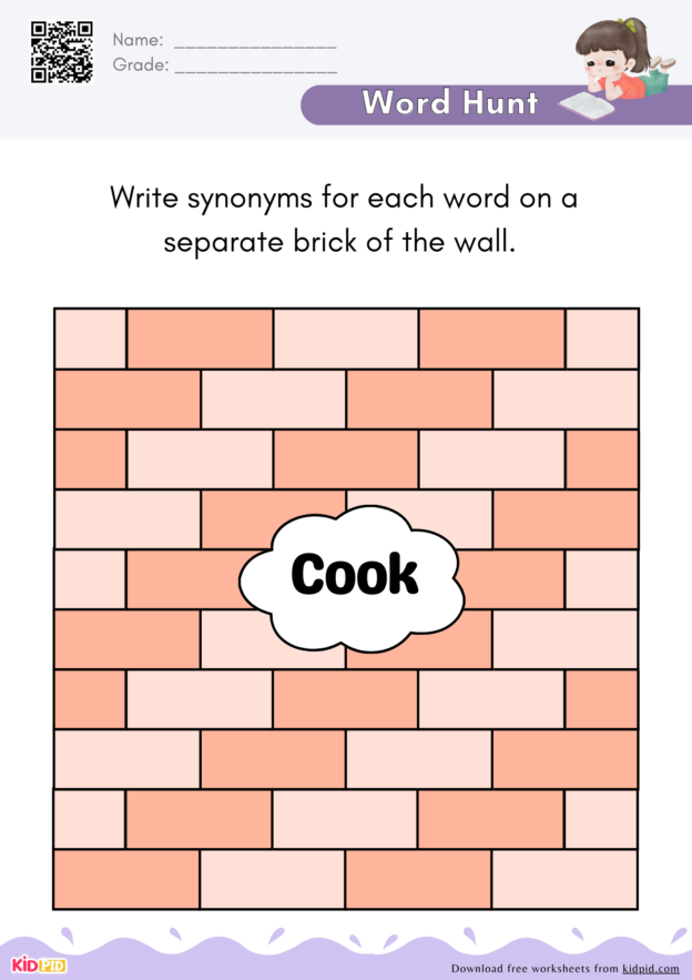 Synonym Vocabulary Worksheet Activity For Grade 3 - Kidpid