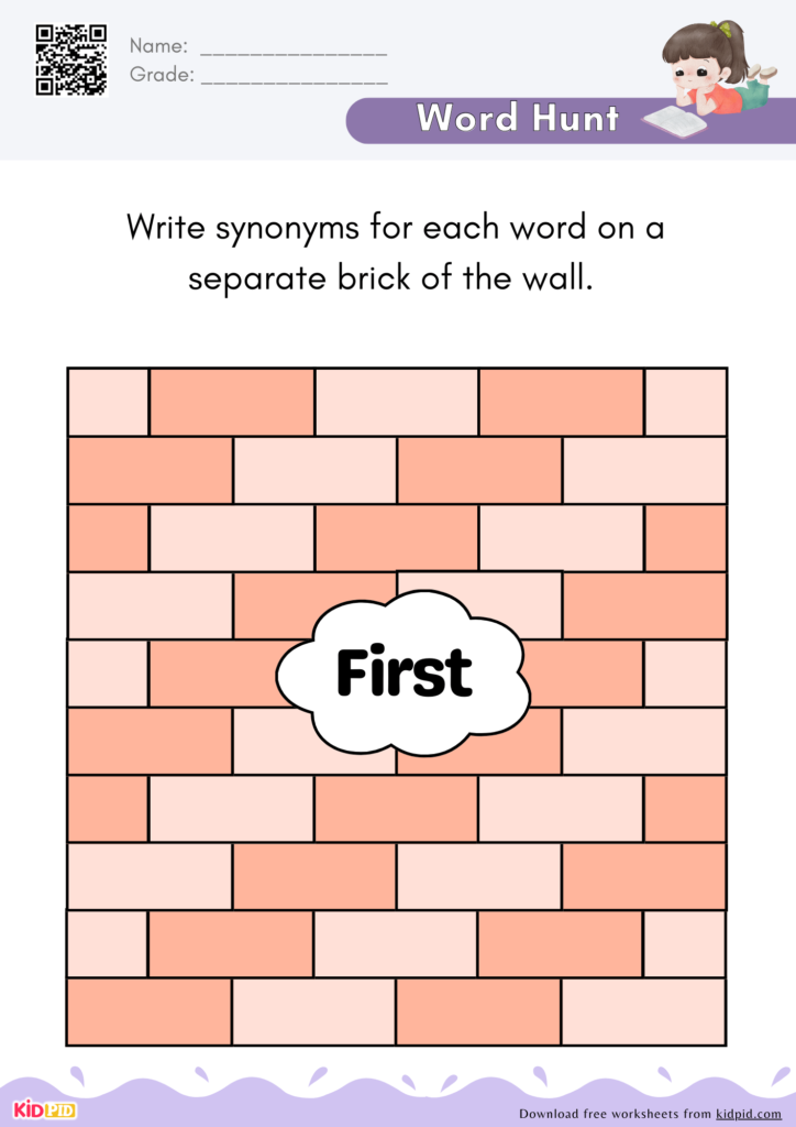 Synonym Vocabulary Worksheet Activity For Grade 3 - Kidpid