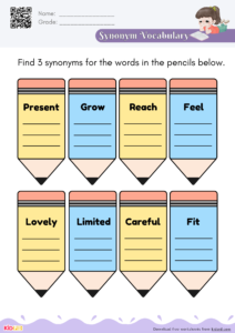 Synonyms Vocabulary English Worksheets For Grade 3 - Kidpid