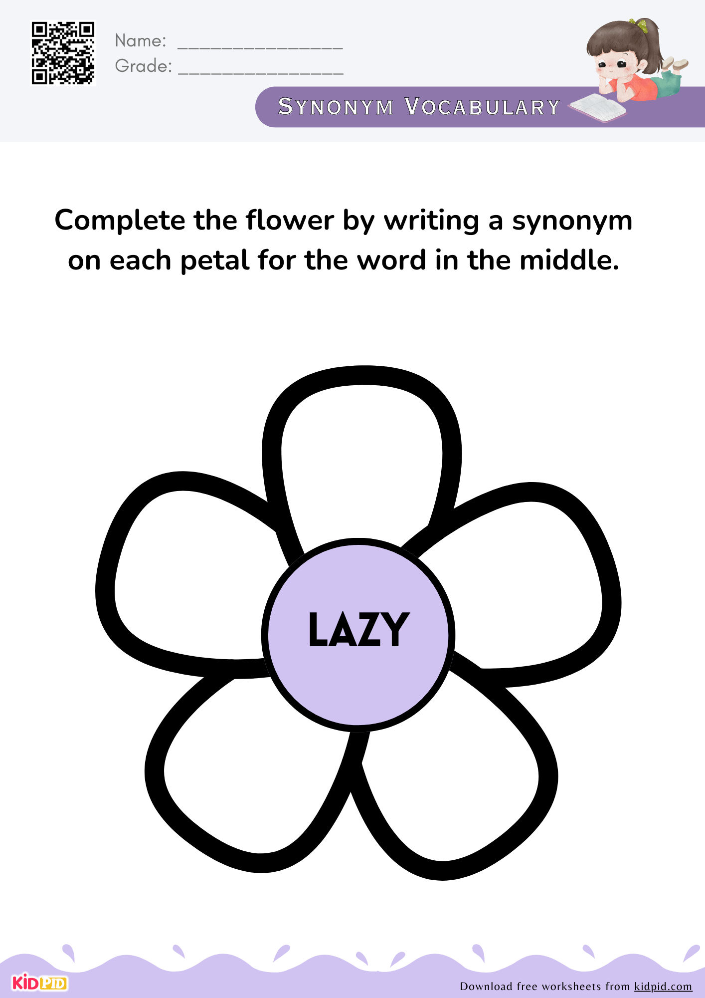 Synonyms Writing Activity for Grade 2 - Kidpid