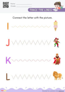 Trace The Lines to Connect the Letter With the Picture - Kidpid