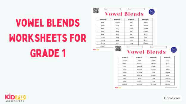 Vowel Blends Worksheets For Grade 1 - Kidpid