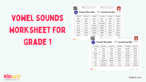 Vowel Sounds Worksheet For Grade 1 - Kidpid