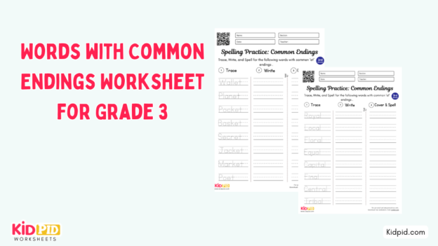 Words with Common Endings Worksheet for Grade 3 - Kidpid