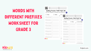 Words with Different Prefixes Worksheet for Grade 3 - Kidpid