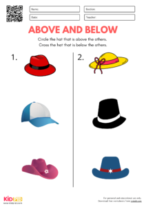 Above and Below Position Worksheet for Kindergarten - Kidpid