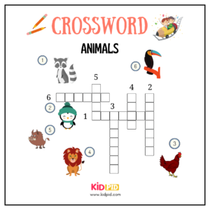 Animals Crosswords Worksheet For Grade 2 - Kidpid