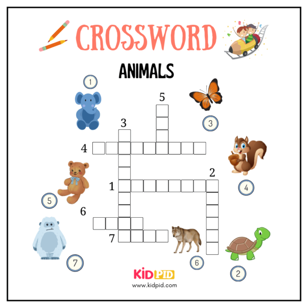 Animals Crosswords Worksheet For Grade 2 - Kidpid