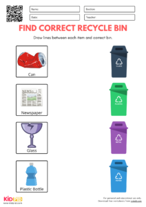 Find Correct Recycle Bin Worksheet for Kindergarten - Kidpid