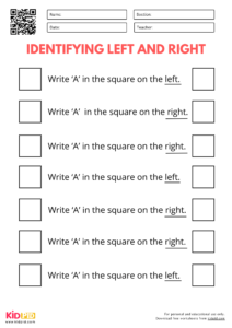 Left or Right Position Worksheet for Kindergarten - Kidpid