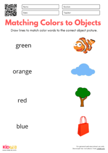 Match Color With Object Worksheet For Kindergarten - Kidpid