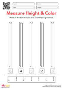 Measure & Color Worksheet for Kindergarten - Kidpid