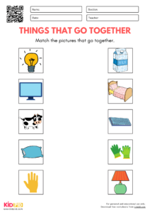 Things That Go Together Worksheet for Kindergarten - Kidpid