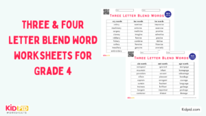 Three & Four Letter Blend Word Worksheet For Grade 4 - Kidpid