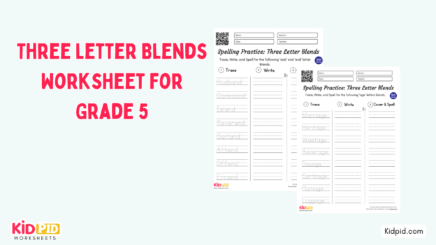 Three Letter Blends Worksheet for Grade 5 - Kidpid