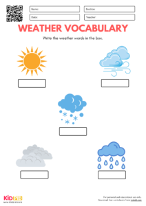 Weather Vocabulary Worksheet for Kindergarten - Kidpid