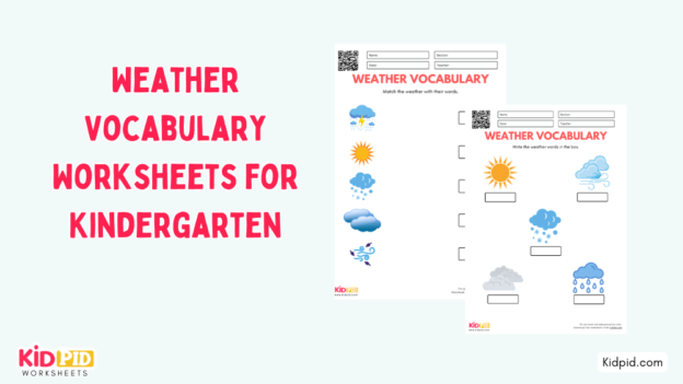 Weather Vocabulary Worksheet for Kindergarten - Kidpid