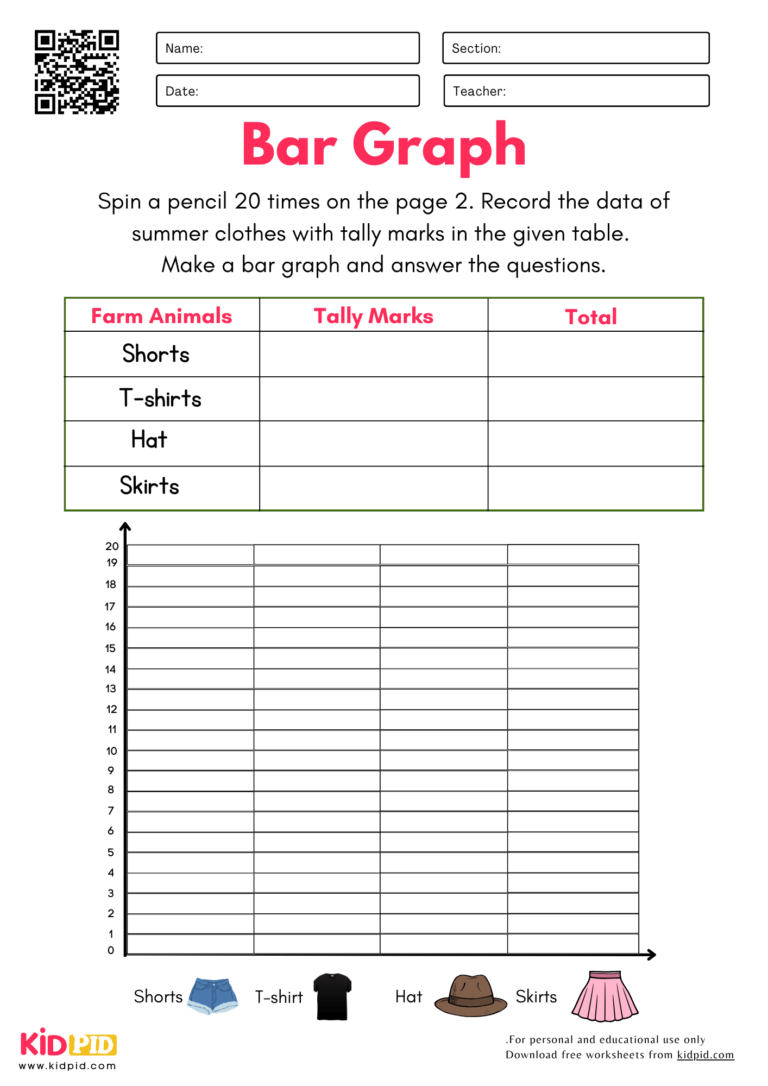 Data Analysis with Bar Graph Worksheet For Grade 3 - Kidpid
