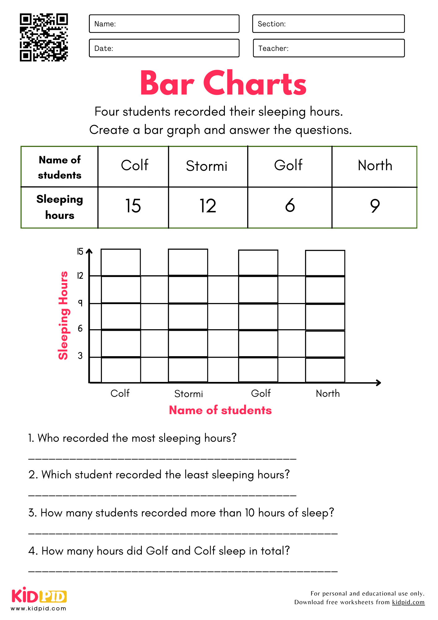 Making A Bar Graph Worksheet Sort The Objects And Create A Bar Graph