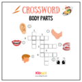 Body Parts Crosswords Worksheet For Grade 1 - Kidpid