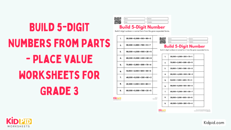 Build 5-Digit Numbers from Parts - Place Value Worksheets For Grade 3 ...