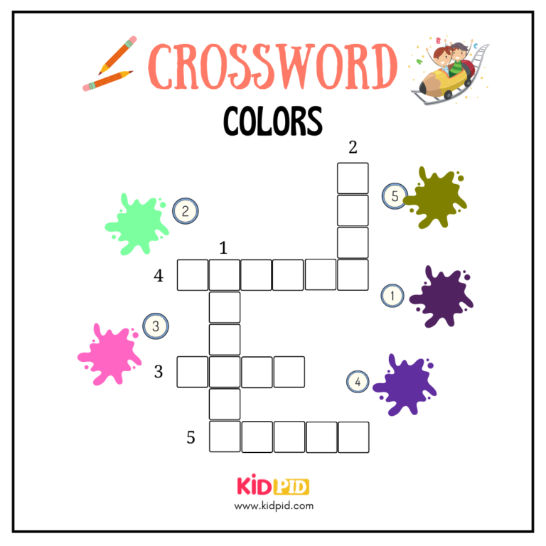 Colors Crosswords Worksheet For Grade 3 - Kidpid