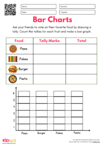 Data Collection & Bar Chart Worksheet For Grade 1 - Kidpid
